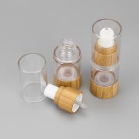 China 20 ml 30 ml 50 ml Luxury Airless Lotion Plastic Cream Bottle With Pump Bamboo Cosmetic Packaging Bamboo Lid for sale