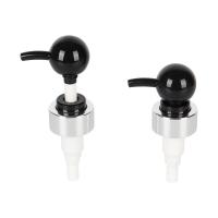 China Ball Silver Ring 28mm Black Lotion Pump , 2cc Child Resistant Lotion Pump for sale
