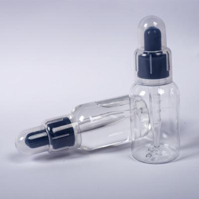 China Dropper Bottle 25ml 50ml, Amber Color With Wide Black Safety Cap And Clear Or Gloss Black Rubber Nipple - Graduation for sale