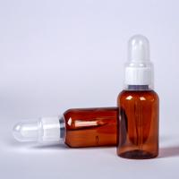 China Dropper Bottle 25ml 50ml, Amber Color With Wide Black Safety Cap And Clear Or Gloss Black Rubber Nipple - Graduation for sale