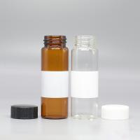 China Glass Vials 10ml 15ml 20ml 30ml, Clear with Marking Label Patch, Borosilicate Glass, 20-400 Caps, Rubber Liner for sale