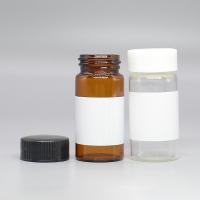 China Glass Vials 10ml 15ml 20ml 30ml, Clear with Marking Label Patch, Borosilicate Glass, 20-400 Caps, Rubber Liner for sale