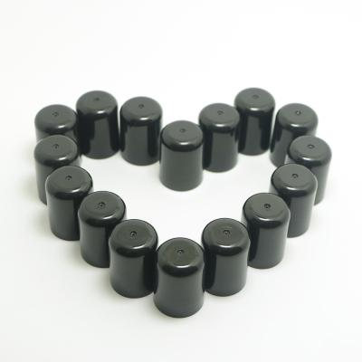 China 9mm Inner Diameter , Stainless Steel Roller Balls and Black Bottle Cap for 18mmEssential Oils, Cosmetics Bottle for sale