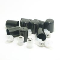 China 9mm Inner Diameter , Stainless Steel Roller Balls and Black Bottle Cap for 18mmEssential Oils, Cosmetics Bottle for sale