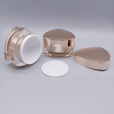 China 10g 15g 30g 50g Triangle Acrylic Plastic Lotion Jar Container with Screw Cap for sale