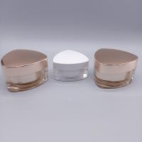 China 10g 15g 30g 50g Triangle Acrylic Plastic Lotion Jar Container with Screw Cap for sale