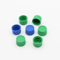 China Blue PP/PE vented cap, 18 mm neck finish Green Self-Sealing Ribbed for sale