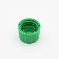 China Blue PP/PE vented cap, 18 mm neck finish Green Self-Sealing Ribbed for sale