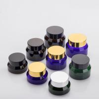 China Cobalt Blue, 1.76fl oz 30g 50g 100g, Round Glass Jars, with Inner Liners and black Lids for sale