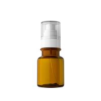China 8 oz (40-240ml) Amber Frosted Glass Bottle With Pump Head For Beauty Skin Care for sale