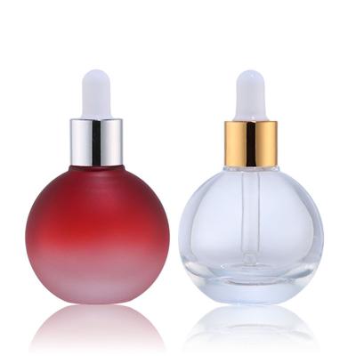 China 20ml 30ml Ball-Shape Dropper Glass Pipette Bottle for Essence Aromatherapy Liquid,Red Bottle for sale