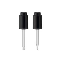 China 13-415, 15-415,  18-410  20-410  Clear Glass Trident Vial  Plastic Black Press Dropper Cap with Glass Pipe for Cosmetic Bottle Packaging for sale