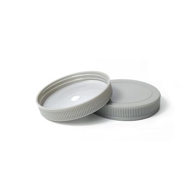 China Grey Ribbed Skirt Lid, PP, with liner, 45-400 for sale