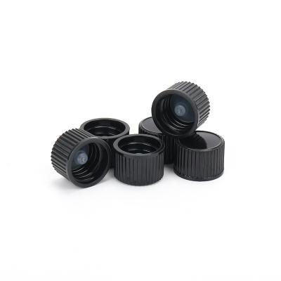China Tamper Evident Plastic Cap with Inner Plug for DIN28 Essential Oil Glass Bottle for sale