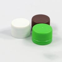 China Cap, 28/410, screw on, white/green/ brown, ribbed, PP, with foam liner for sale