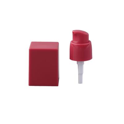 China 24/410 28/410 cosmetic lotion pump red color shampoo dispenser pump, Red square cover for sale