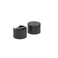 China 24MM 20MM Black Disc Top Cap 24/410 Double Wall Wide Frosted Cream Plastic Bottle Lids for sale