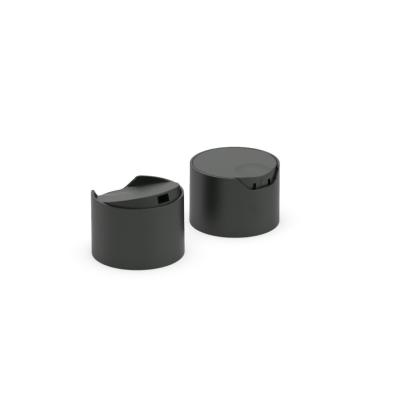 China 24MM 20MM Black Disc Top Cap 24/410 Double Wall Wide Frosted Cream Plastic Bottle Lids for sale