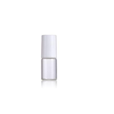 China White 1ml 3ml 5ml Mini Oud Oil Perfume Roll on Glass Bottle With Steel Roller Ball for sale