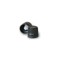 China 18mm Black tamper-evident dropper cap with Orifice Reducers for sale