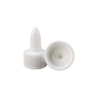 China DISPENSING TWIST OPEN TWIST CLOSE CLOSURE: 20-410 WHITE RIB SIDE PP TWIST OPEN / CLOSE CLOSURE WITH LINER for sale