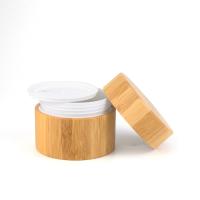 China Eco friend 0.5oz 1oz 1.7oz cosmetic body butter containers face lotion cream gel bamboo plastic liner jars with lids for sale