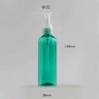 China 100ml blue clear green amber black white plastic PET shampoo lotion bottle pump bottle with high quality for sale