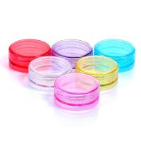 China 2g colorful plastic cosmetic lipbalm salve jars small jar for nail art glitter can make other colors of cap for sale