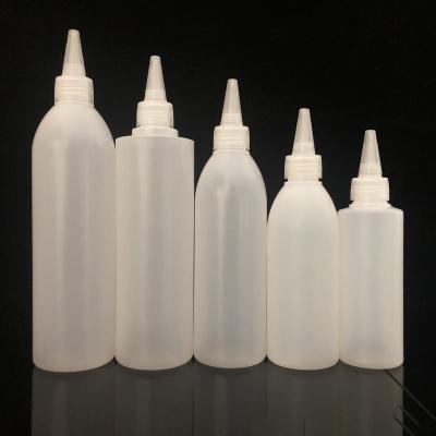 China Spot 380ml plastic sharp mouth bottle pe pigment ink squeeze sub-bottling bottle disinfectant bracelet liquid bottle for sale