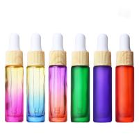 China 10ml dropper bottle, color, gradient, thick, wood grain cap, essential oil bottle，cosmetic bottle for sale