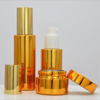 China 30ml electroplated gold cosmetic bottle set, 30ml 40ml 50ml 60ml 80ml 100ml lotion bottle 10g20g30g50g100g cream bottle for sale