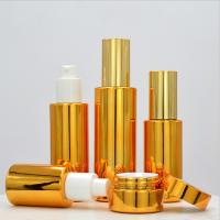 China 30ml electroplated gold cosmetic bottle set, 30ml 40ml 50ml 60ml 80ml 100ml lotion bottle 10g20g30g50g100g cream bottle for sale