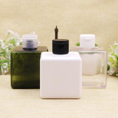 China 250ml square PETG bottle, flip cap, sharp mouth cap, Qianqiu cap lotion bottle, separate bottle, cosmetic packaging for sale