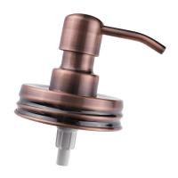 China 304 stainless steel hand sanitizer pump, electroplated metal mason jar lid, lotion nozzle, soap dispenser pump head for sale