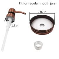 China 304 stainless steel hand sanitizer pump, electroplated metal mason jar lid, lotion nozzle, soap dispenser pump head for sale