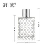 China 100ml clear glass spray bottle, square lattice flat bottle, spray bottle perfume bottle for sale