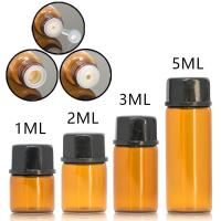 China 1ml 2ml 3ml 5ML sub-packed essential oil bottle, brown sample bottle, essential oil bottle, amber trial bottle for sale