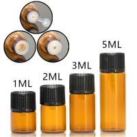 China 1ml 2ml 3ml 5ML sub-packed essential oil bottle, brown sample bottle, essential oil bottle, amber trial bottle for sale