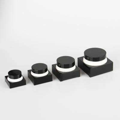 China 8g.15g.30g.50g set bottle. Square plastic bottle PS cream bottle. Double-layer cosmetic cream bottle for sale