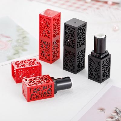 China Hollow lipstick tube Square lipstick tube, DIY lipstick empty tube, retro style for sale