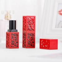 China Hollow lipstick tube Square lipstick tube, DIY lipstick empty tube, retro style for sale