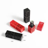 China Hollow lipstick tube Square lipstick tube, DIY lipstick empty tube, retro style for sale