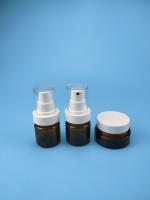 China PET brown bottle, 15g/20g/30g cream plastic bottle, ointment jar, 40ml spray bottle, lotion bottle for sale