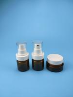 China PET brown bottle, 15g/20g/30g cream plastic bottle, ointment jar, 40ml spray bottle, lotion bottle for sale