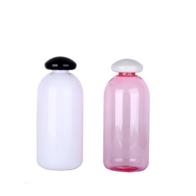 China High Quality Clear Round Cylinder Bottles Mushroom Screw Cap And Inner Lid / Squat Round Straight Bottle 300ml For Skinc for sale