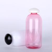 China High Quality Clear Round Cylinder Bottles Mushroom Screw Cap And Inner Lid / Squat Round Straight Bottle 300ml For Skinc for sale
