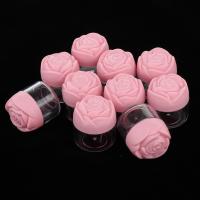 China 20g Plastic Cosmetic Cream Containers with Rose Shaped Screw Caps, Empty Makeup Sample Jars Lip Balm Pot Jar for sale