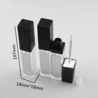 China 7ml Square Lipgloss Tube Empty Lip Gloss Lipstick Bottle With LED Light Mirror Clear Cosmetic Container Makeup Tools for sale