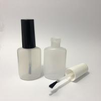 China 15ml plastic nail polish bottle glue bottle PE flat bottle brush bottle lotion sample bottle with black brush rod cap for sale