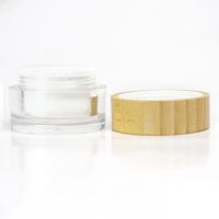 China 5g 10g 15g 20g 30g 50g Double layer glass jar bottle with bamboo lid for cream cosmetics container for sale